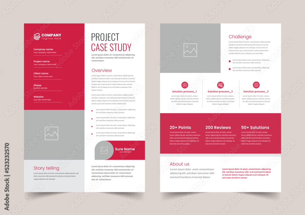 Case study template, Corporate Case Study template Design, Double side ...