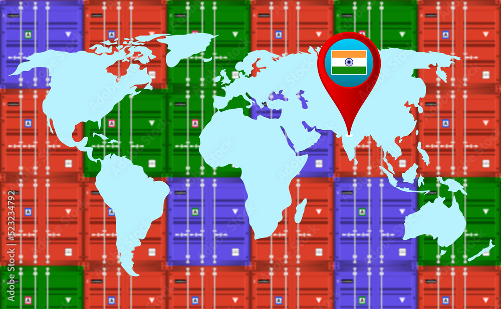 import export business in india with location and blur Cargo container ...