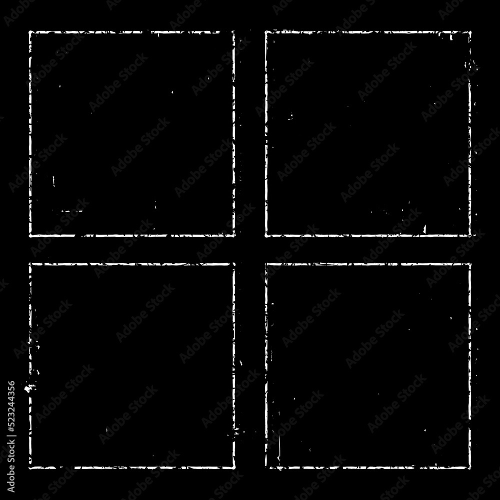 Set of grunge tiny square frame borders. Vector frames. Isolate white ...