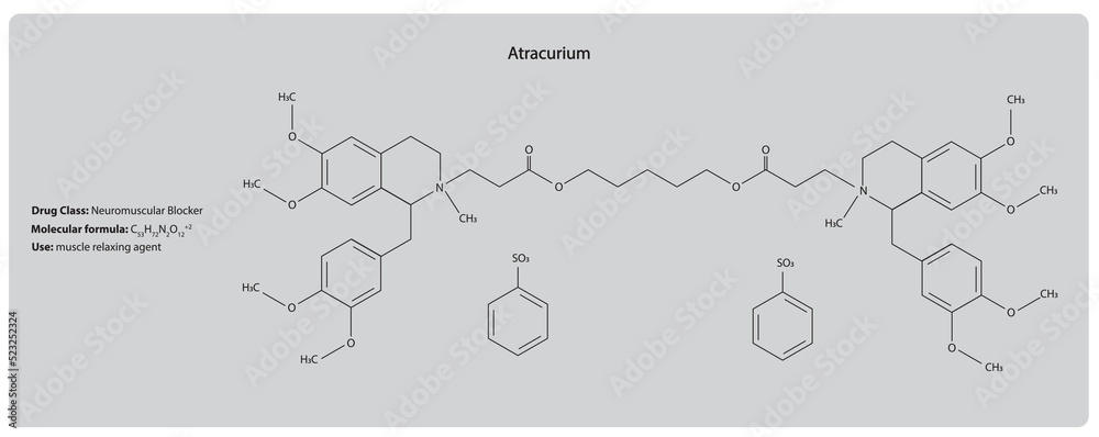 Atracurium (Neuromuscular blocker) . Chemical Structure. Drug class ...