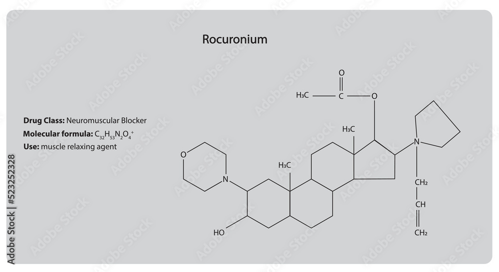 Rocuronium (Neuromuscular blocker) . Chemical Structure. Drug class ...