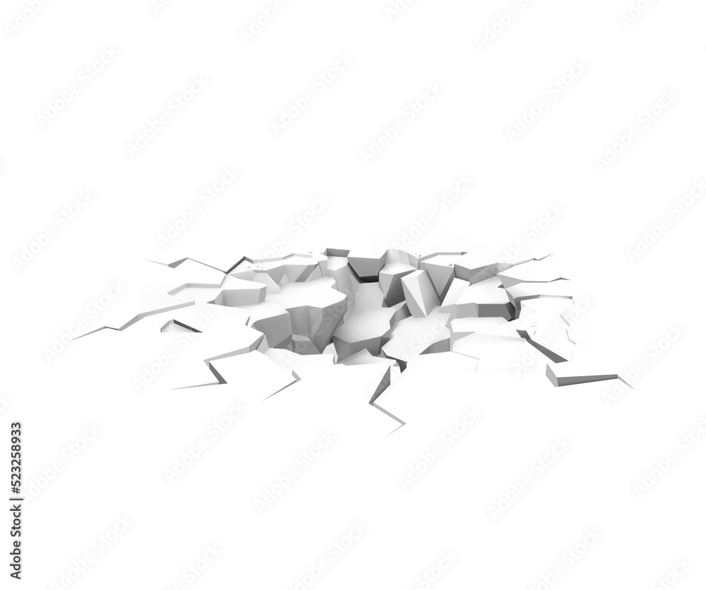 High realistic broken floor. Vector illustration isolated on white ...