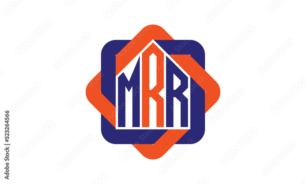 MRR three letter real estate logo with home icon logo design vector ...