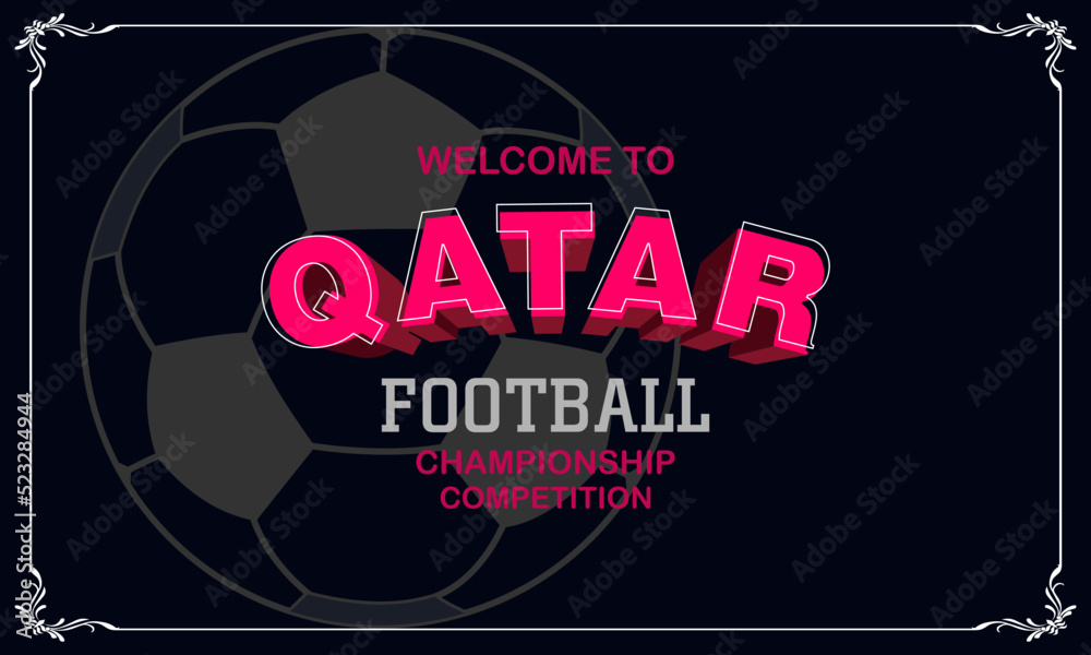 Soccer ball on QATAR flag abstract backgrounds, suitable for your ...