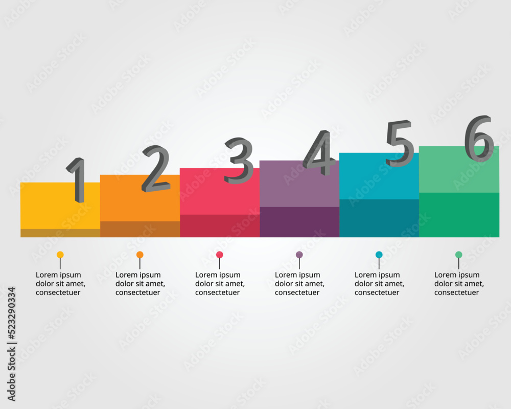chart bar template for infographic for presentation for 6 element Stock ...