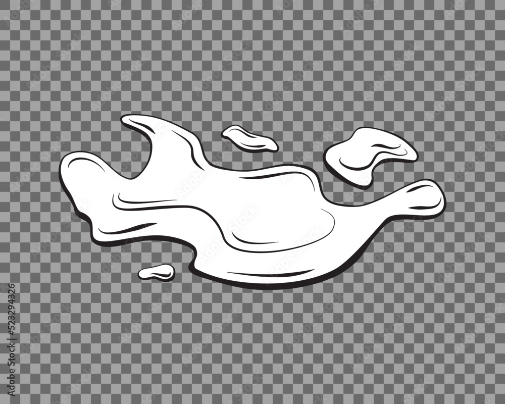 Water spill, puddle on a isolated transparent background. Contour ...