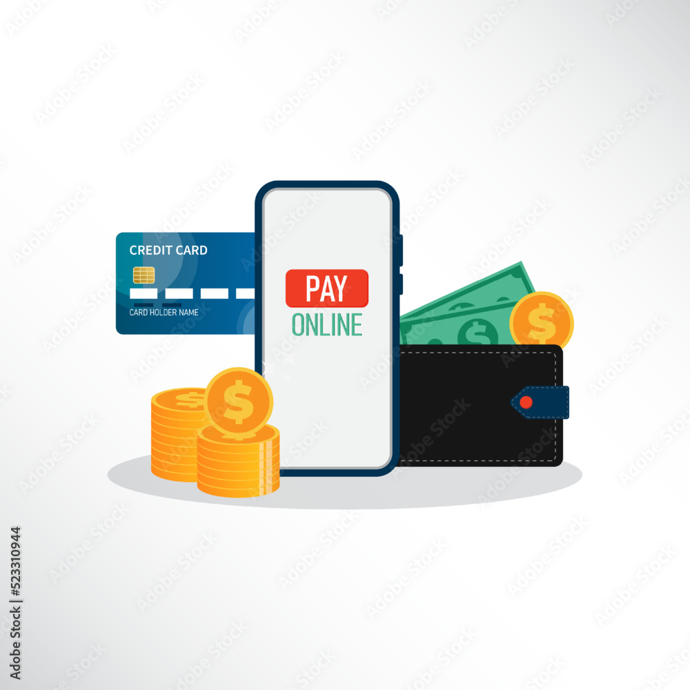 Payment methods concept with various option to pay or transfer money ...