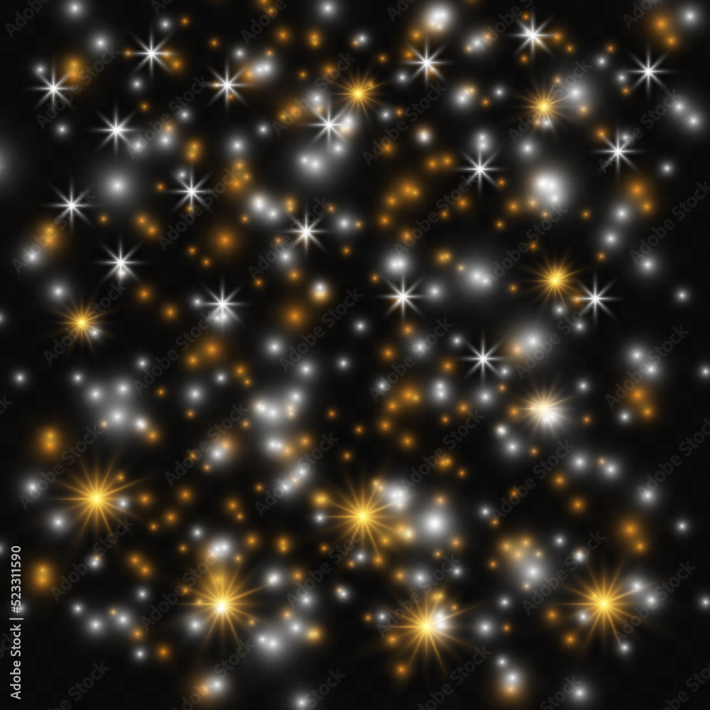 Gold sparks glitter special light effect. Vector sparkles on ...