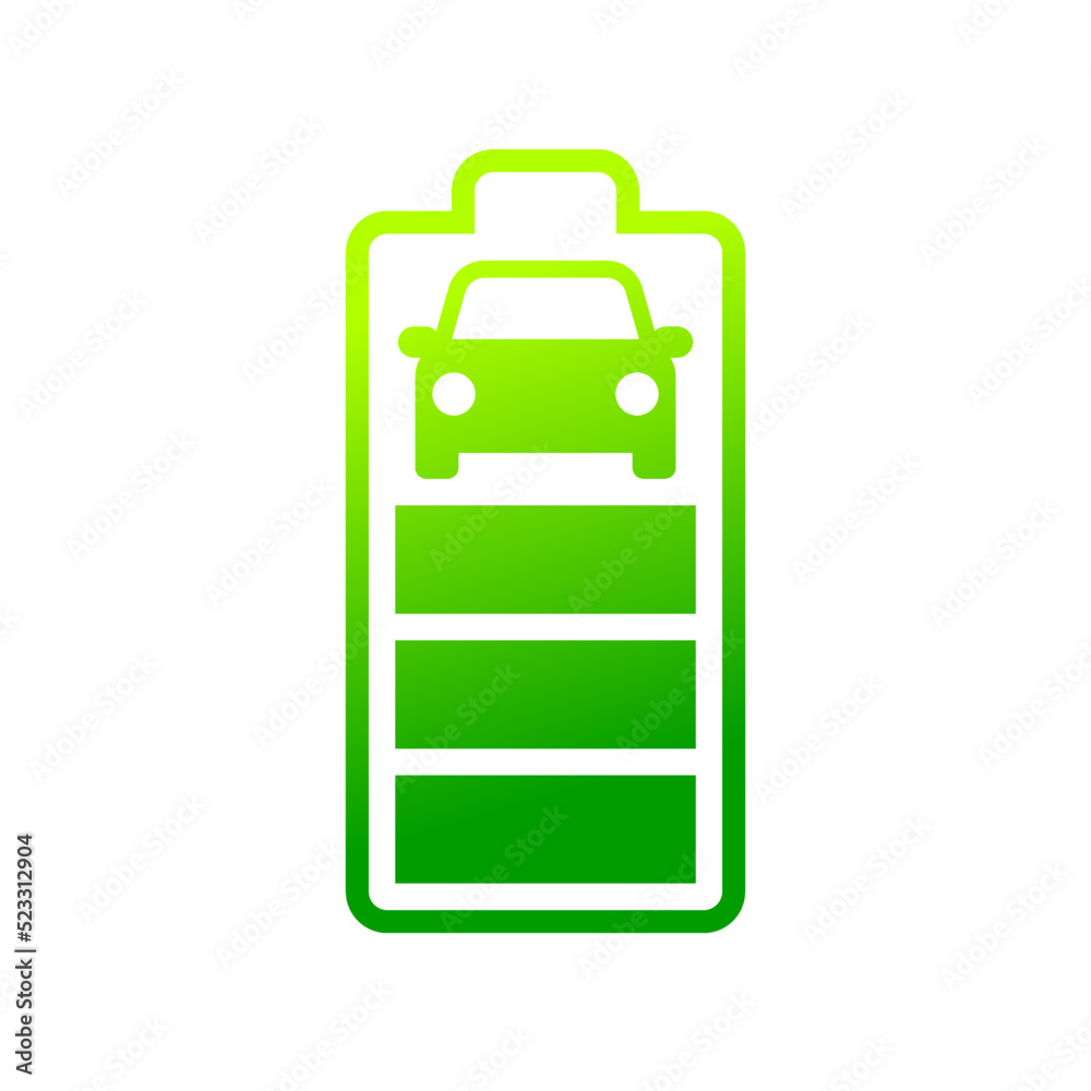 EV car charging battery icon, Electric car refueling energy symbol ...