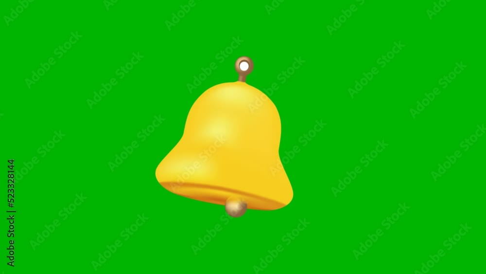 Notification bell icon. The golden alert bell is shaking to alert the ...