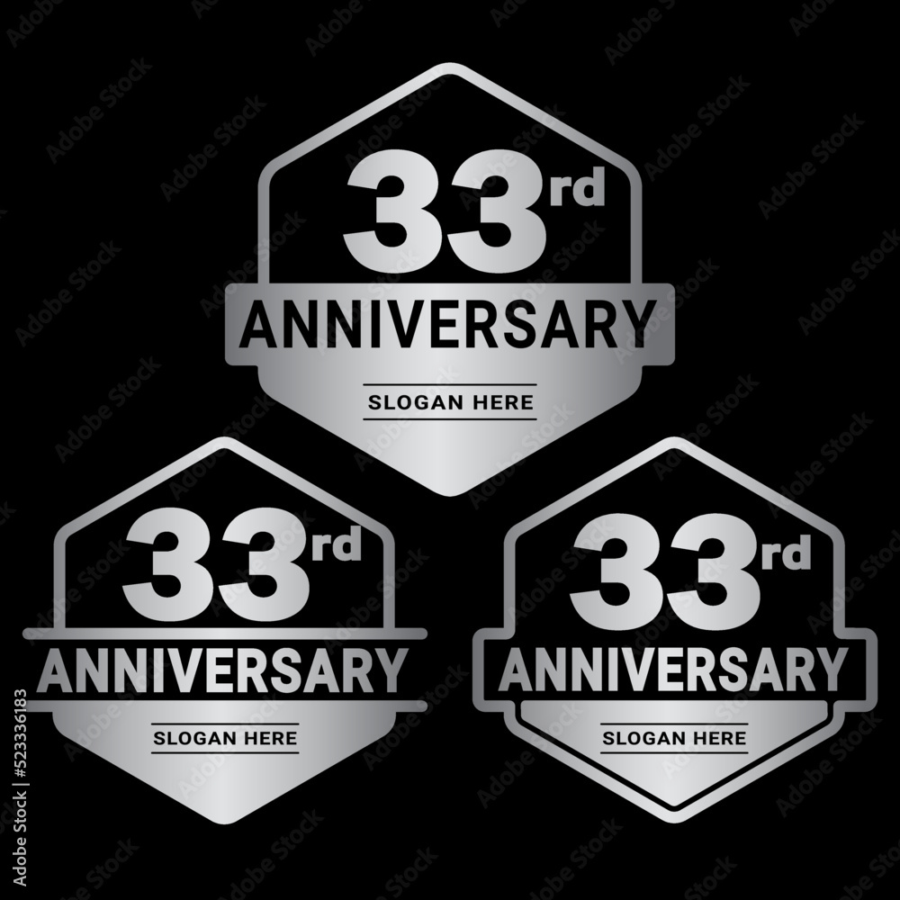 33 years anniversary celebration logotype. 33rd anniversary logo ...