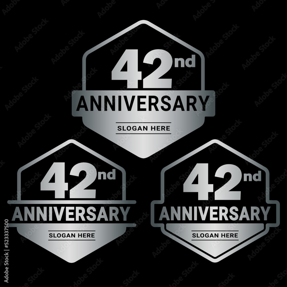 42 years anniversary celebration logotype. 42nd anniversary logo ...