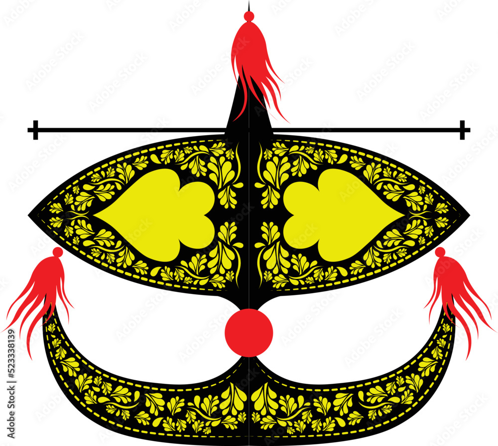 Vector of Wau Bulan Malaysia with white background Stock Vector | Adobe ...