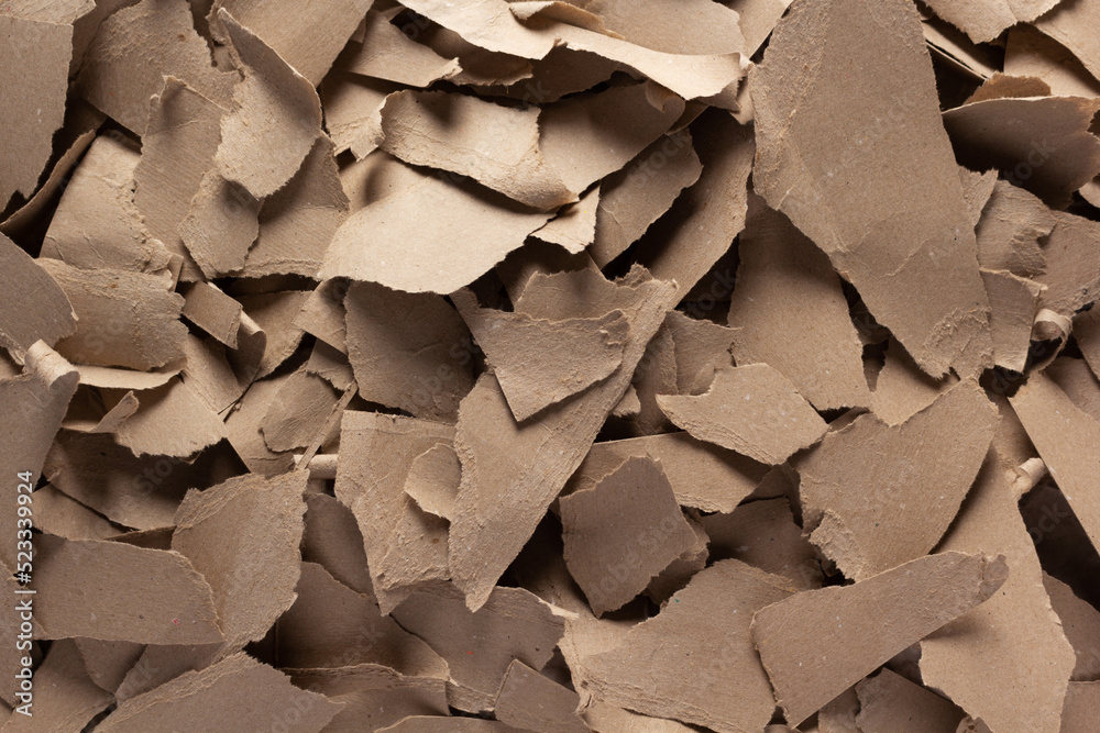Pieces of torn paper as background. Recycling concept and heap of waste ...