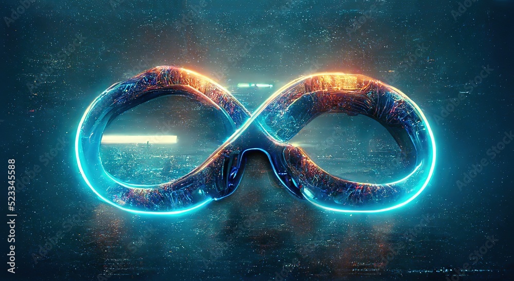 Infinity symbol or sign. Endless infinity sign of virtual reality ...