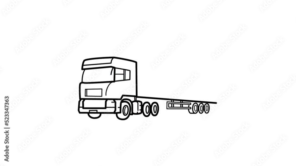 truck animation Sketch and 2d animation, container Stock Video | Adobe ...