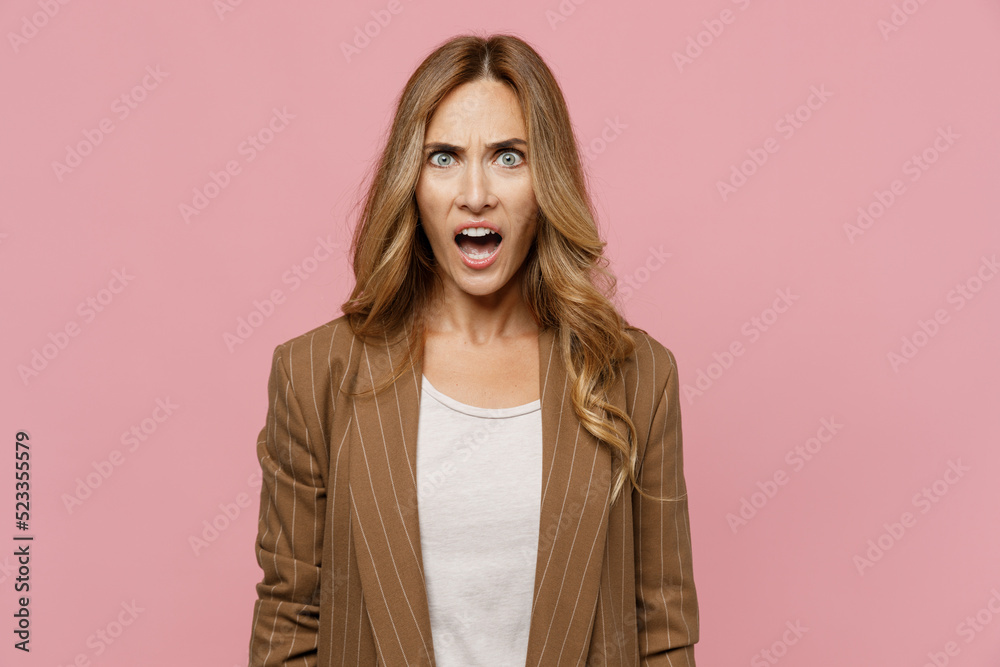 Young indignant angry furious mad displeased abuser employee business ...