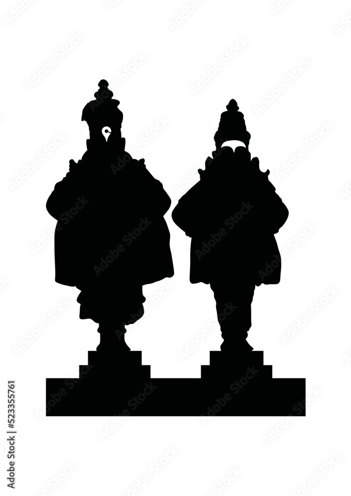 silhouette of Vitthal and rukmini Stock Vector | Adobe Stock