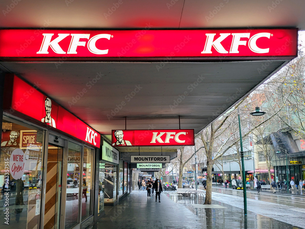 Melbourne, Australia: July 23, 2022: Kentucky Fried Chicken restaurant ...