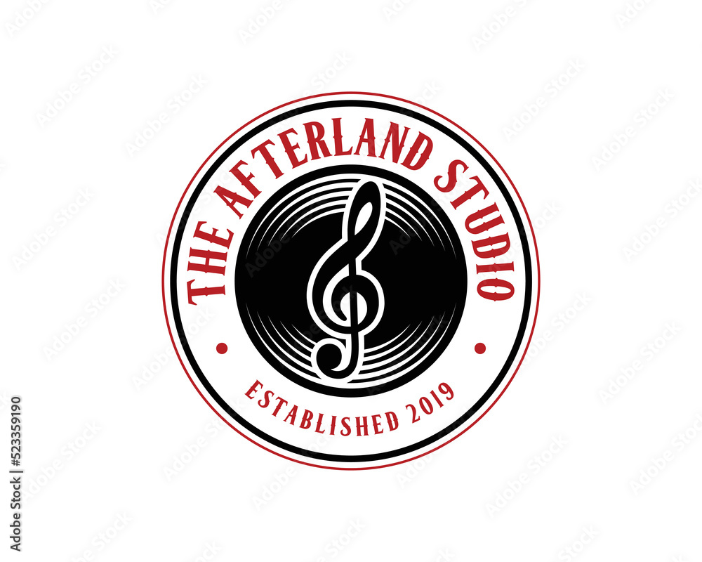 Music notes o the CD Player Logo Vector. Vector CD or DVD icon. Black ...