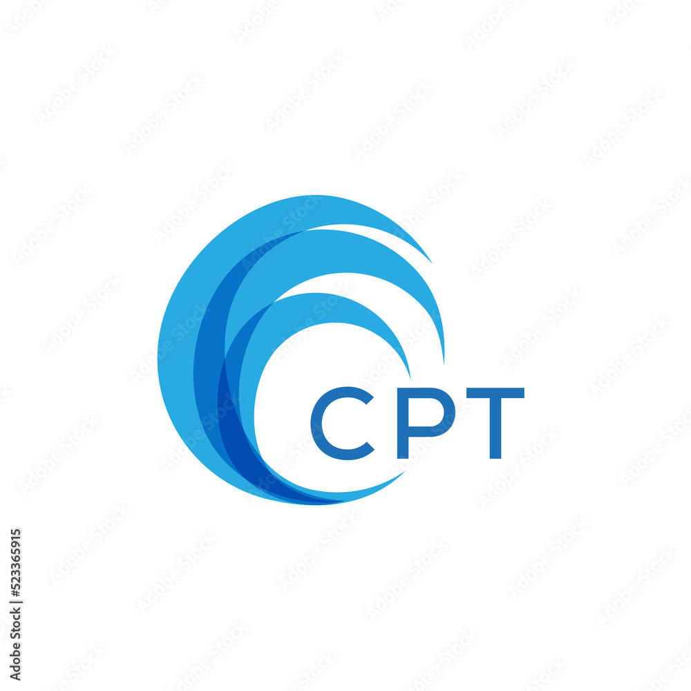 CPT letter logo. CPT blue image on white background. CPT Monogram logo ...
