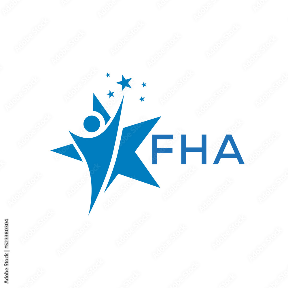 FHA Letter logo white background .FHA Business finance logo design ...