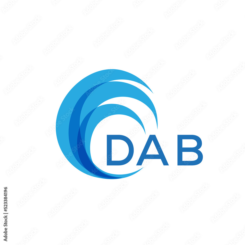 DAB letter logo. DAB blue image on white background. DAB Monogram logo ...
