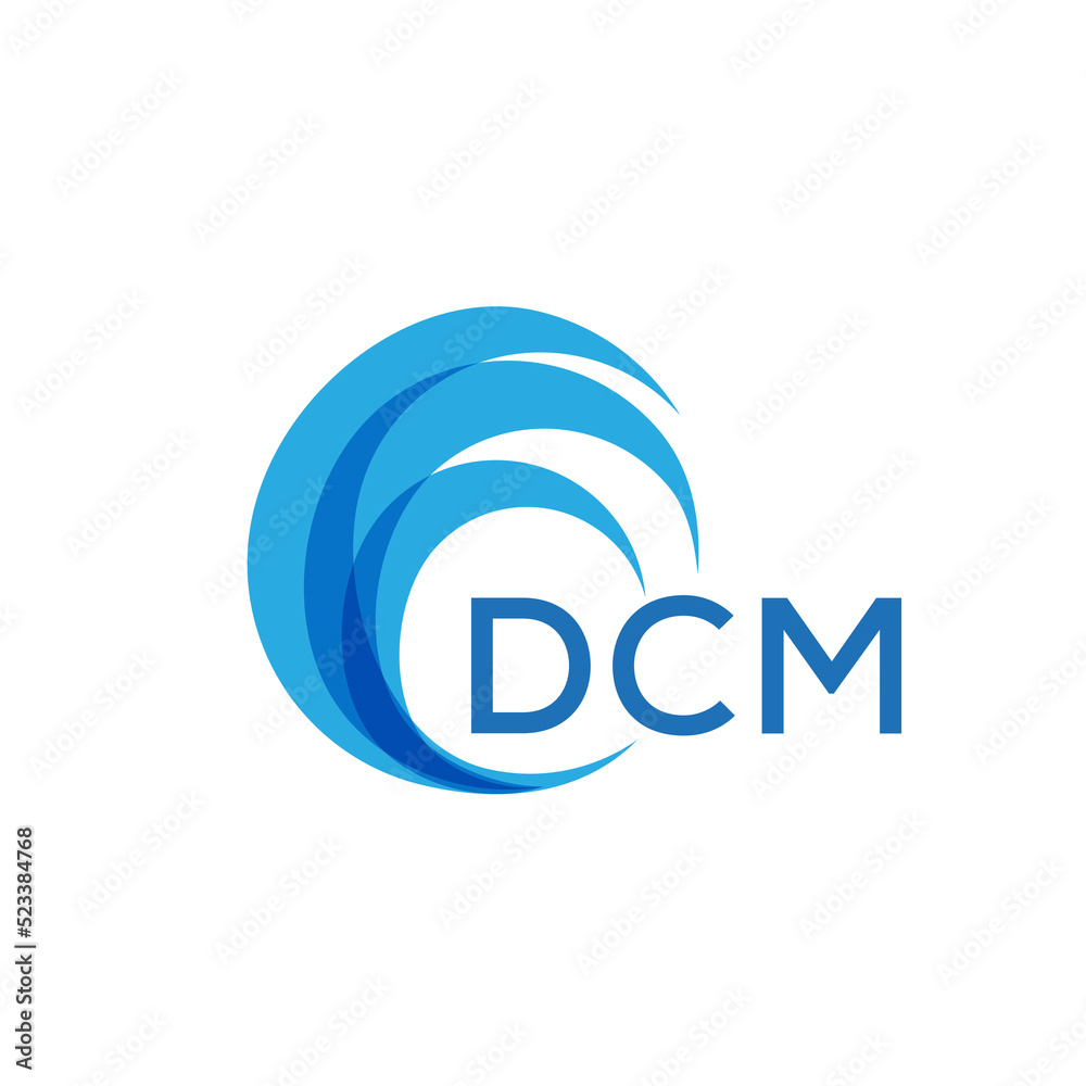 DCM letter logo. DCM blue image on white background. DCM Monogram logo ...