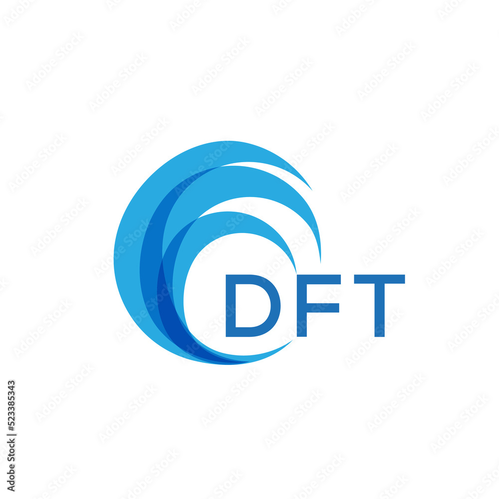 Vecteur Stock DFT letter logo. DFT blue image on white background. DFT ...