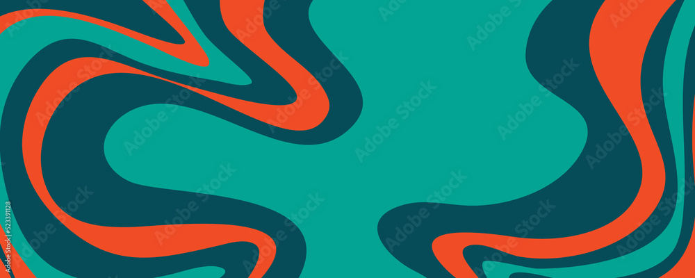 Retro marble 60s wave pattern. Abstract swirl 60 s background ...