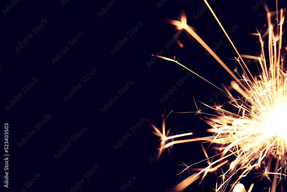 explosion fire work isolated on a black background Stock Photo | Adobe ...