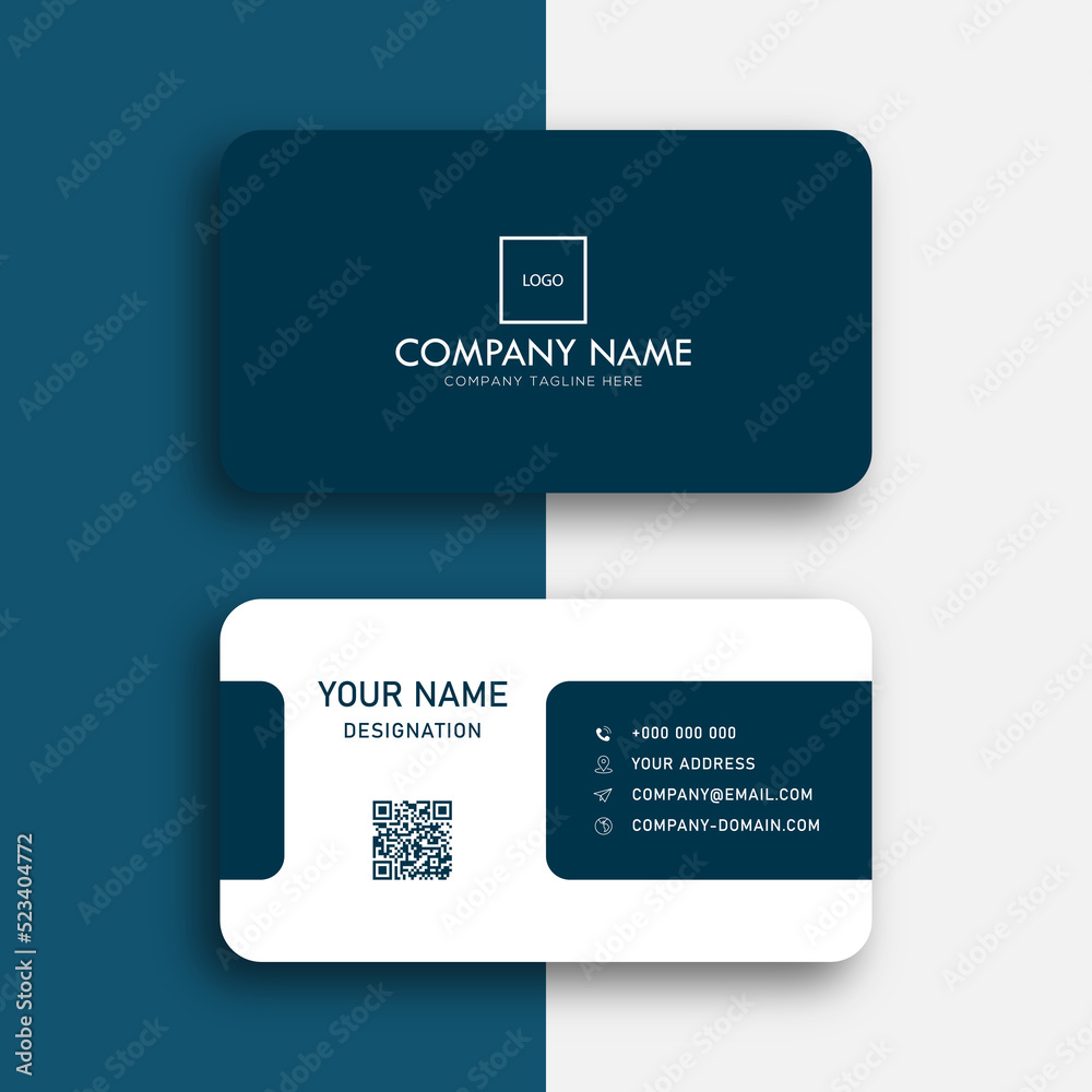 Poster Business card design template, Clean professional business card ...
