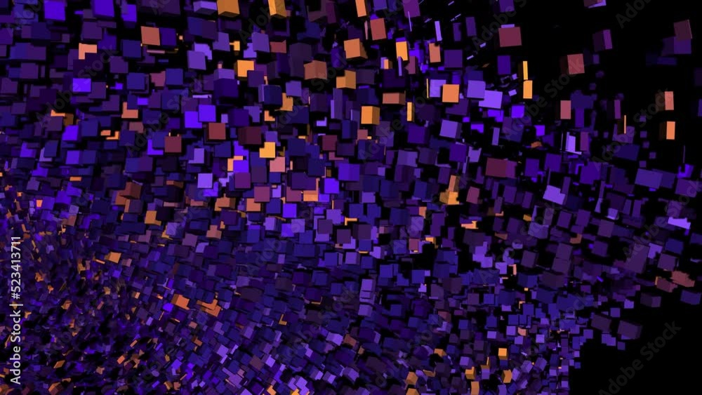 3d render of abstract dinamic art video animation on isolated black ...