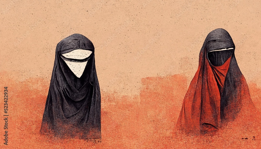 Beautiful Muslim Women with Niqab, niqāb or niqaab also called a ruband ...
