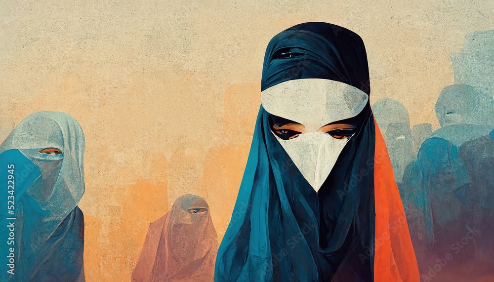 Beautiful Muslim Women with Niqab, niqāb or niqaab also called a ruband ...