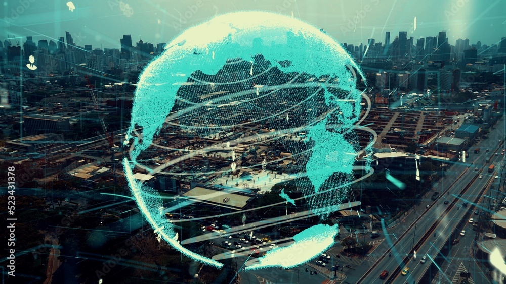 Construction technology concept with alteration graphic over ...