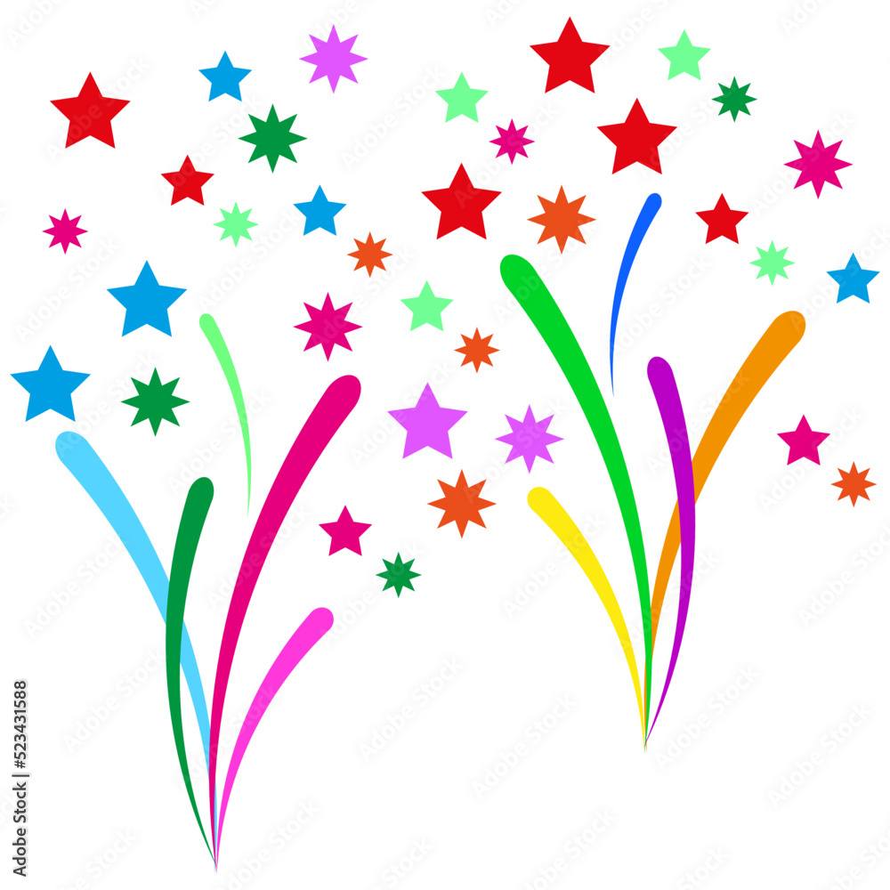 cartoon fireworks. Clipart image. Vector illustration. stock image ...