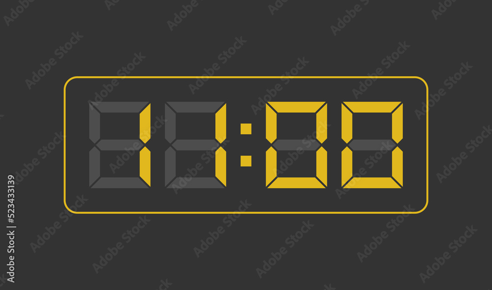 11:00, Digital clock number. Vector illustration. Stock Vector | Adobe ... 11:00, Digital clock number. Vector illustration. Stock Vector | Adobe ...