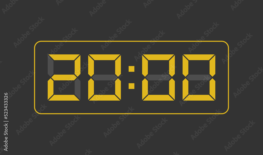 Vetor de 20:00, Digital clock number. Vector illustration. do Stock ...