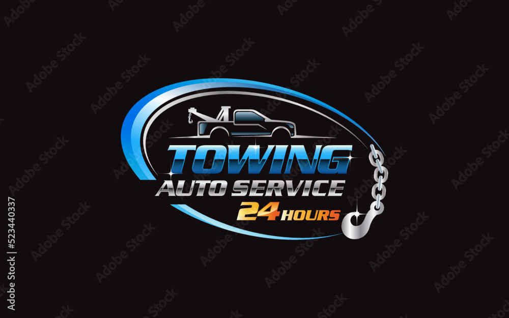 Illustration vector graphic of towing truck service logo design ...