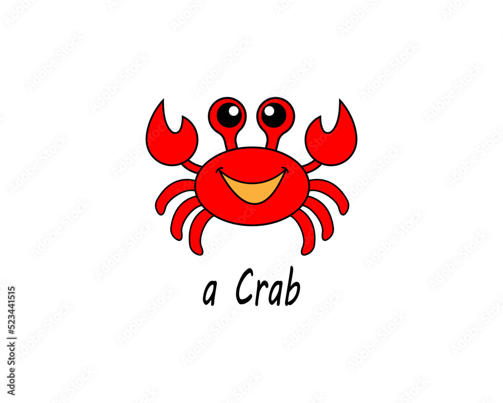 Cartoon Crab icon illustration template for many purpose. Isolated on ...