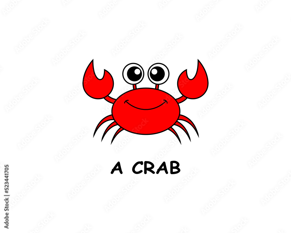 Cartoon Crab icon illustration template for many purpose. Isolated on ...