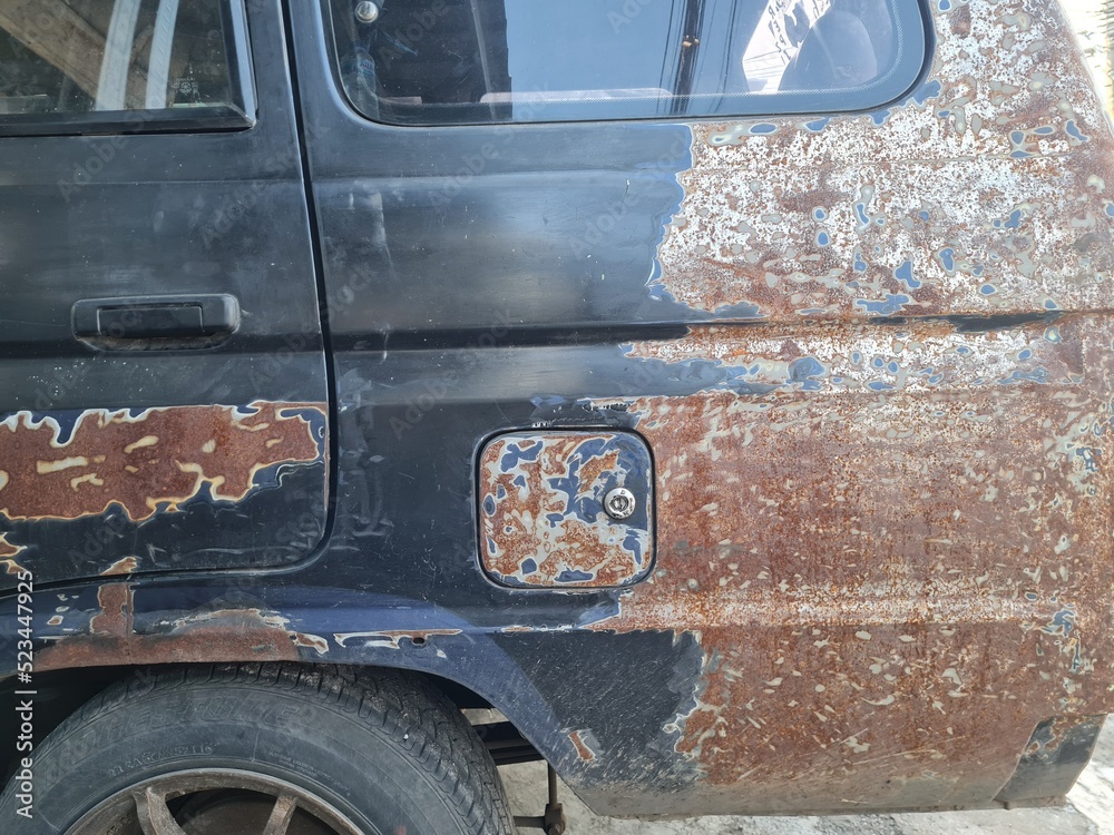 Car Paint Oxidation and Faded Paint. bad quality car paint eroded ...