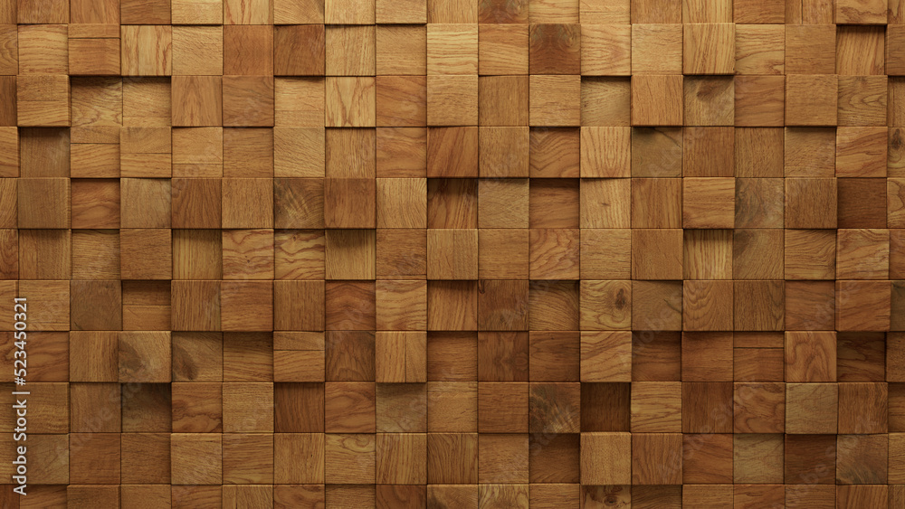 3D Tiles arranged to create a Natural wall. Timber, Wood Background ...