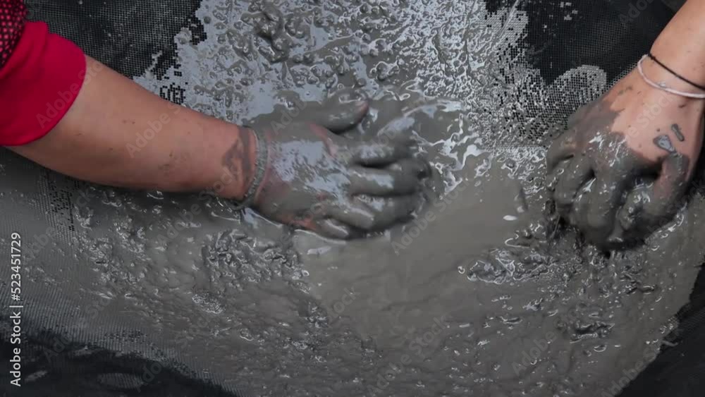 Mud dyeing of cotton is a handicraft to produce natural fabric dyes ...