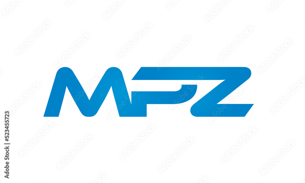 Mpz Letters Linked Logo Design Letter To Letter Connection Monogram Concepts Vector Alphabet