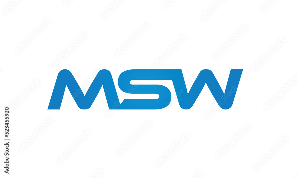 MSW letters linked logo design, Letter to letter connection monogram ...