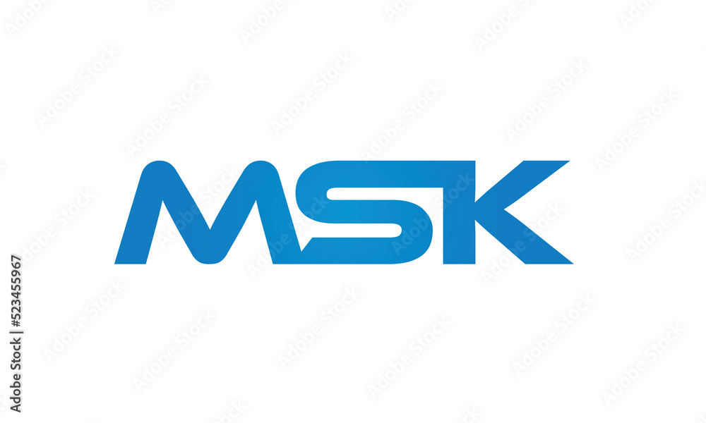 MSK letters linked logo design, Letter to letter connection monogram ...