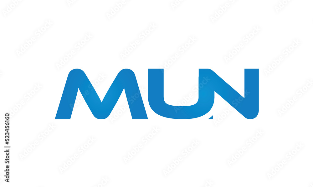 MUN letters linked logo design, Letter to letter connection monogram ...