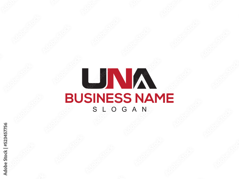 Initial UNA Logo Icon, Colorful una Logo Letter Vector Image With Three ...